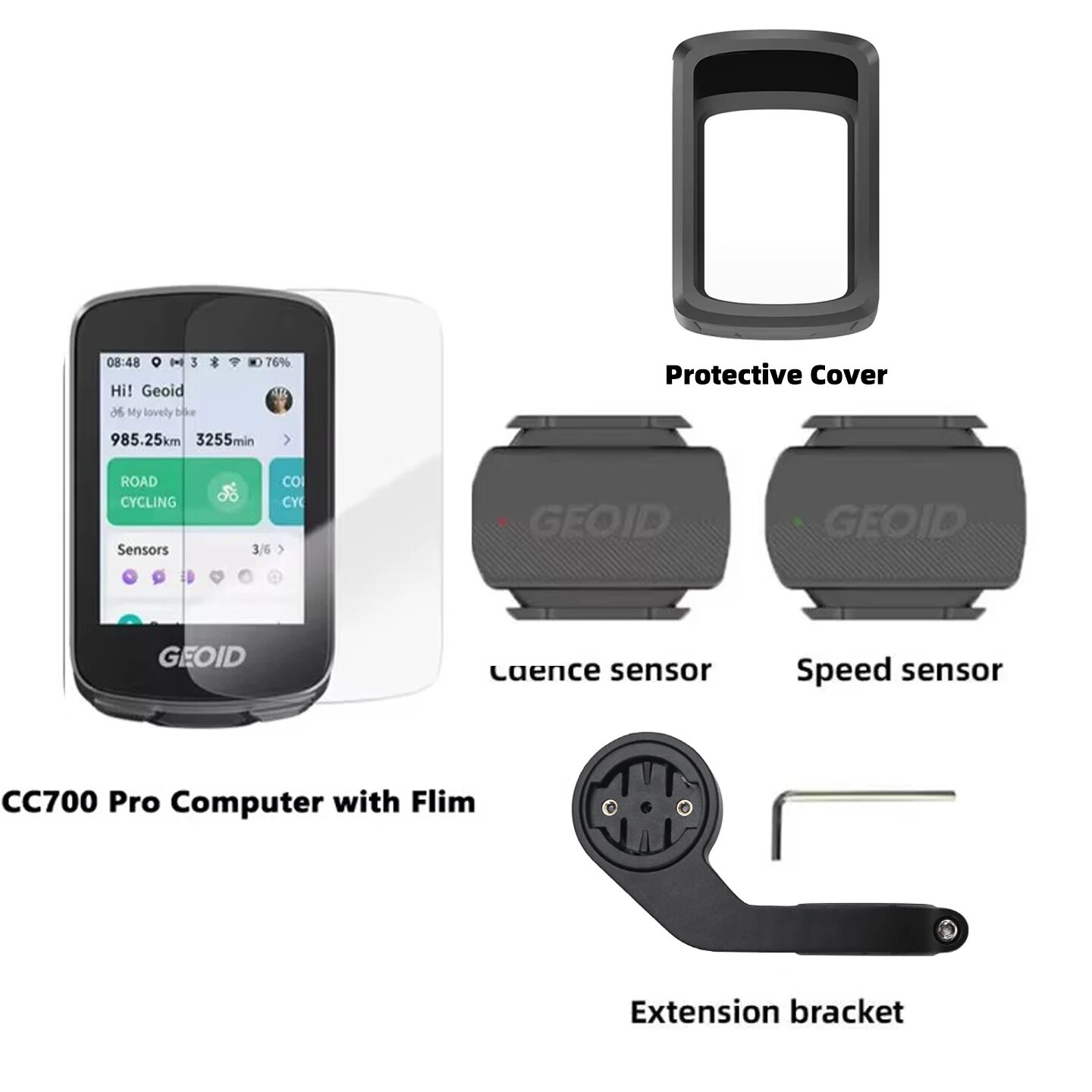Велокомпьютер GEOID CC700 Pro GPS с датчиками и защитой