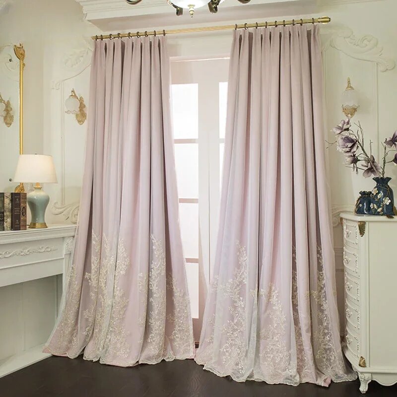 Розовые шторы с лентой Плиссе 200x250 см, цвет curtain