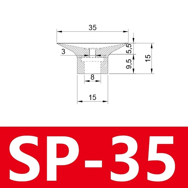Пневматическая присоска SP-35, 8 мм, монтажное отверстие, 35mm