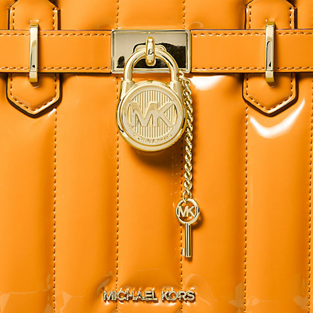 Сумка MICHAEL KORS HAMILTON, фактура матовая, оранжевый — фото 1