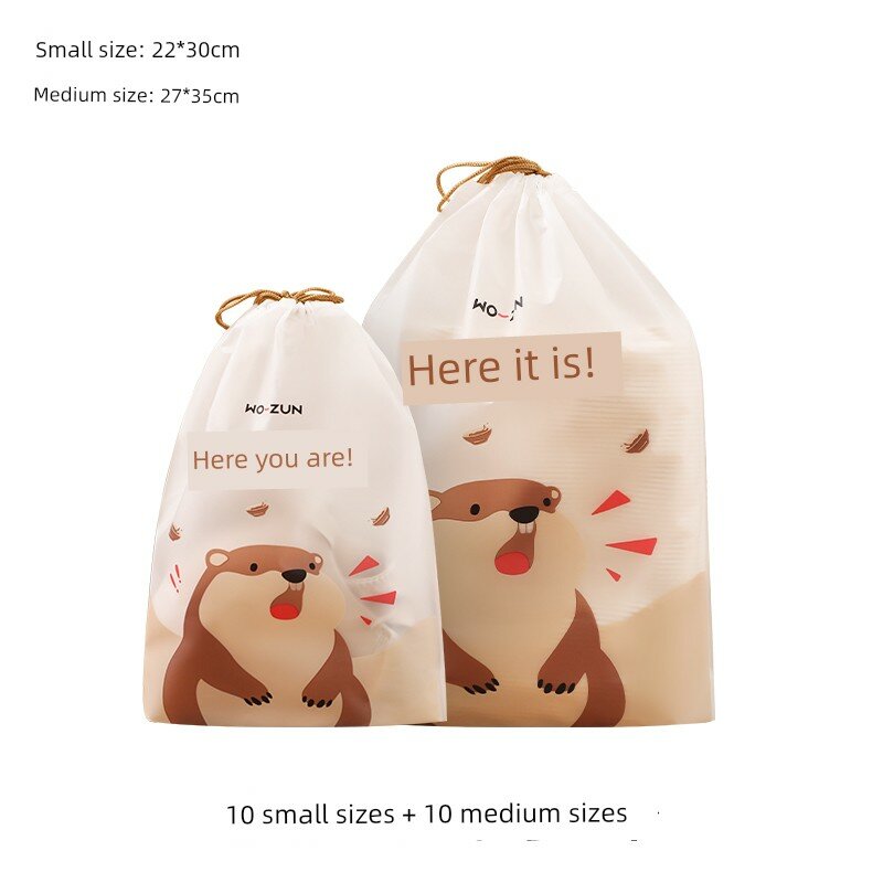 Комплект мешков Marmot с тянущейся лямкой: 10 малых (22x30см) + 10 средних (27x35см) для поездок и сортировки белья