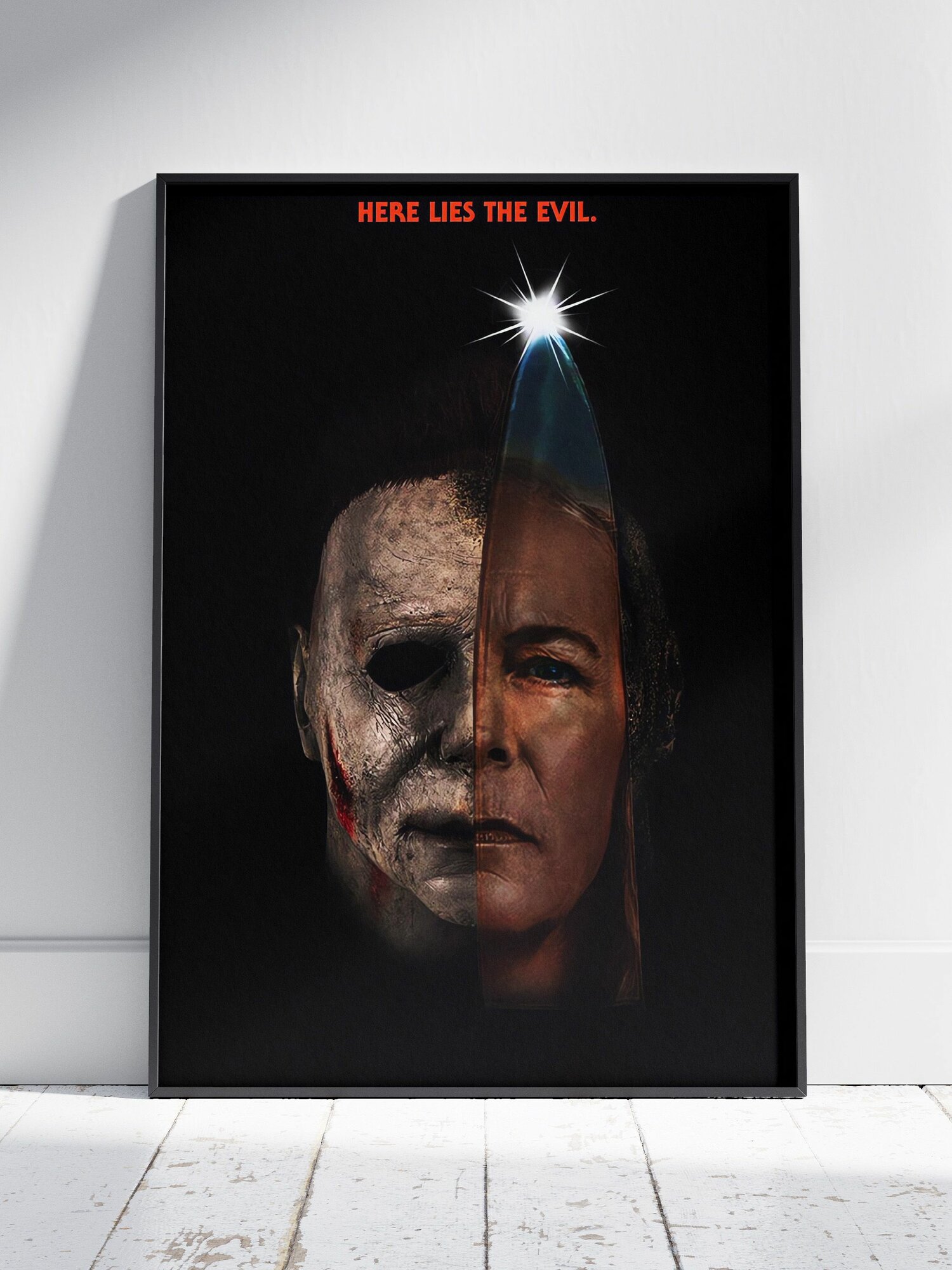 Плакат на стену для интерьера Хэллоуин (Halloween - Майкл и Лори 18) - Постер по фильму, кино, хоррору формата А3 (30x42 см)
