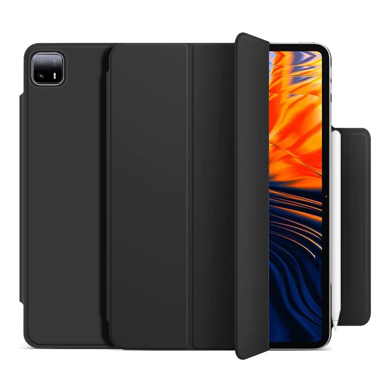 Ультра-тонкий магнитный чехол для защиты планшета Xiaomi Mi Pad 7/7 Pro 11.2 дюймов, цвет черный