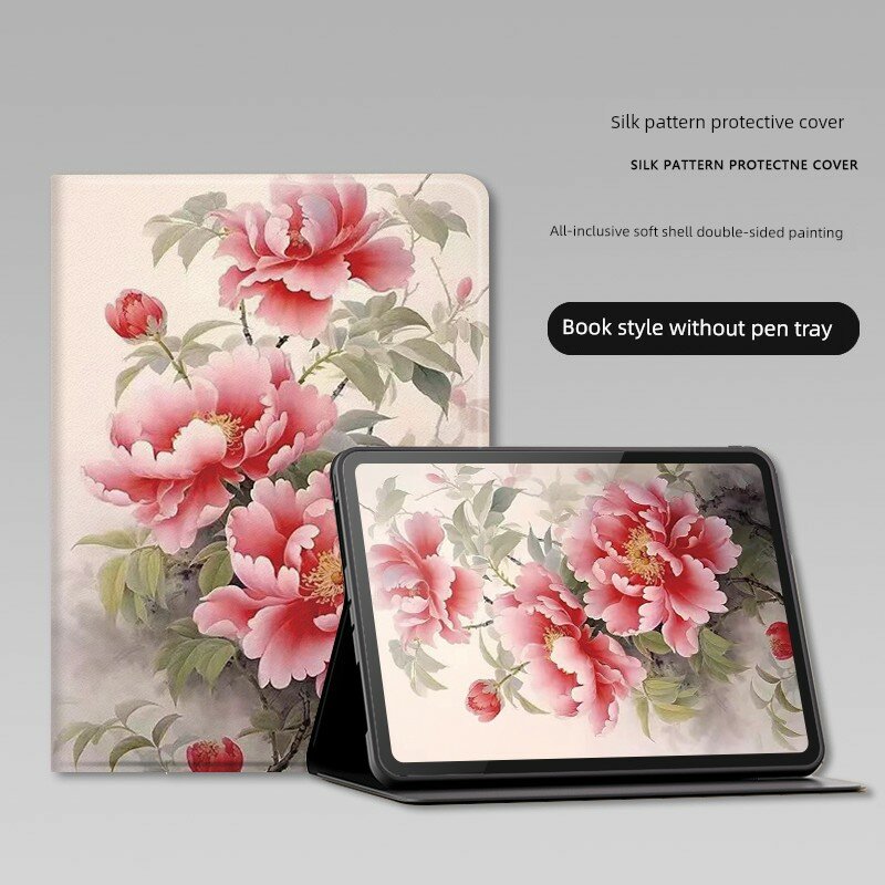 Чехол-книжка для планшета Honor Tablet 8 12 дюймов с защитным стеклом - розовый пион
