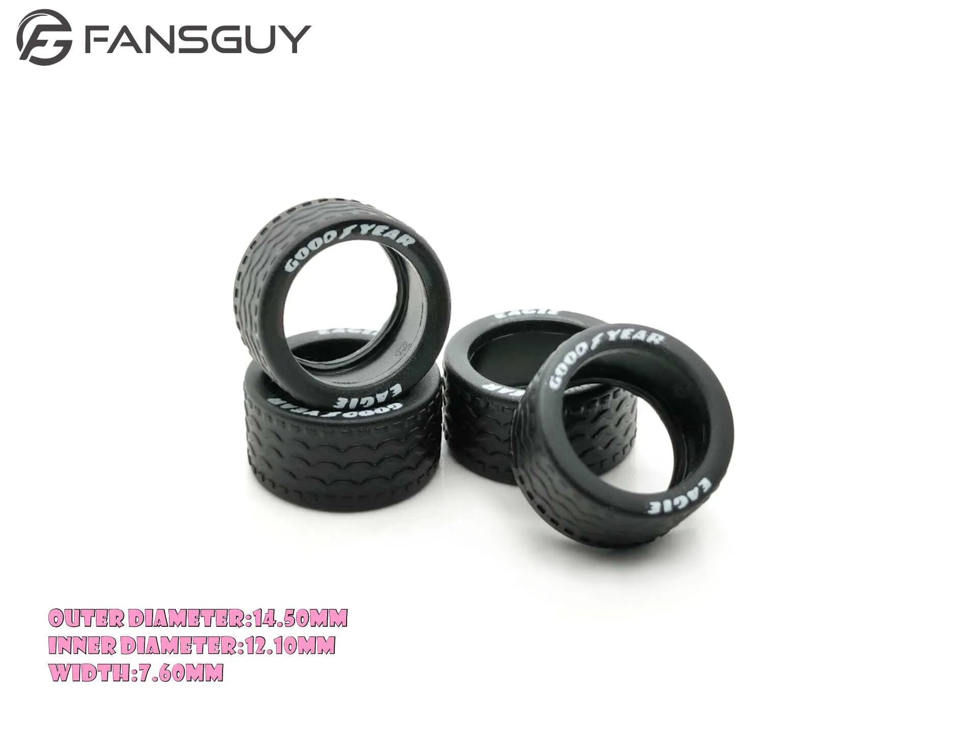 FANSGUY Колеса для моделей 1/64, Goodyear, OCP, 4шт