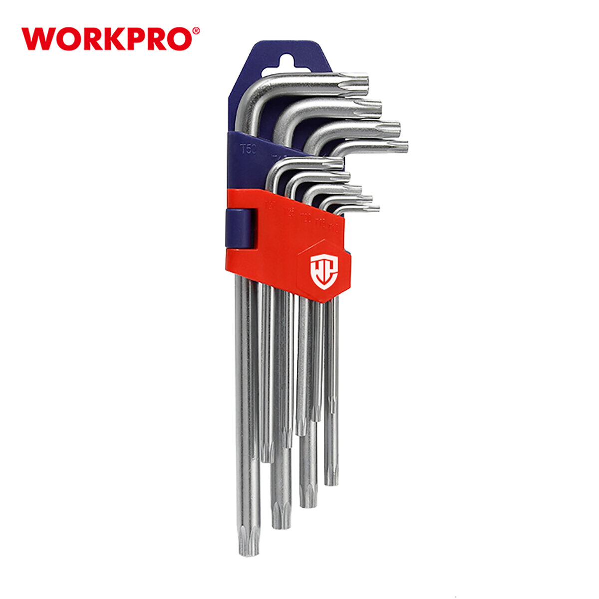Ключи шестигранные Torx Workpro, T10 - T50, 9 шт
