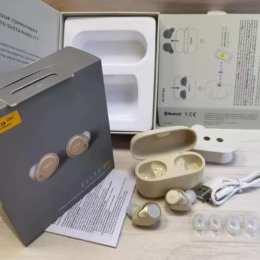Jabra ELITE7 Pro беспроводные наушники с шумоподавлением для спорта и музыки, цвет золотой - премиум для музыки и