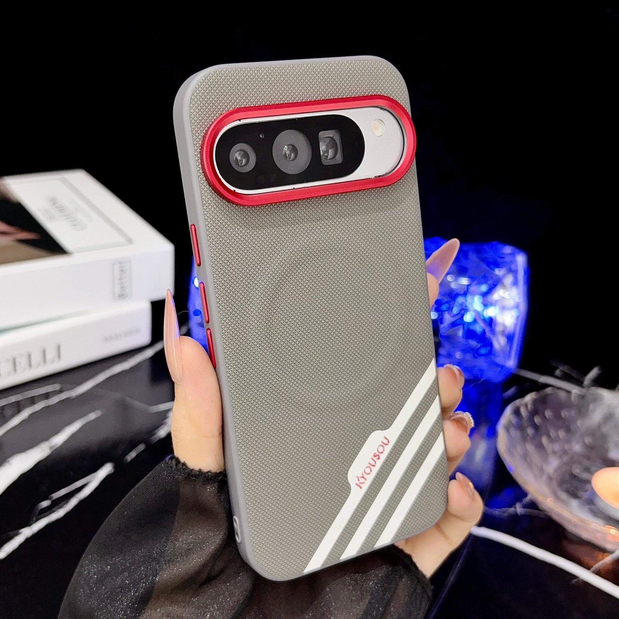 Чехол Для Google Pixel 9 /Гугл Пиксель 9 Про, soft touch, чехол-кардиомонитор, искусственная кожа, поликарбонат (PC), защита камеры, ударопрочный, усиленные углы, Google, Google Pixel 9, Google Pixel 9 Pro