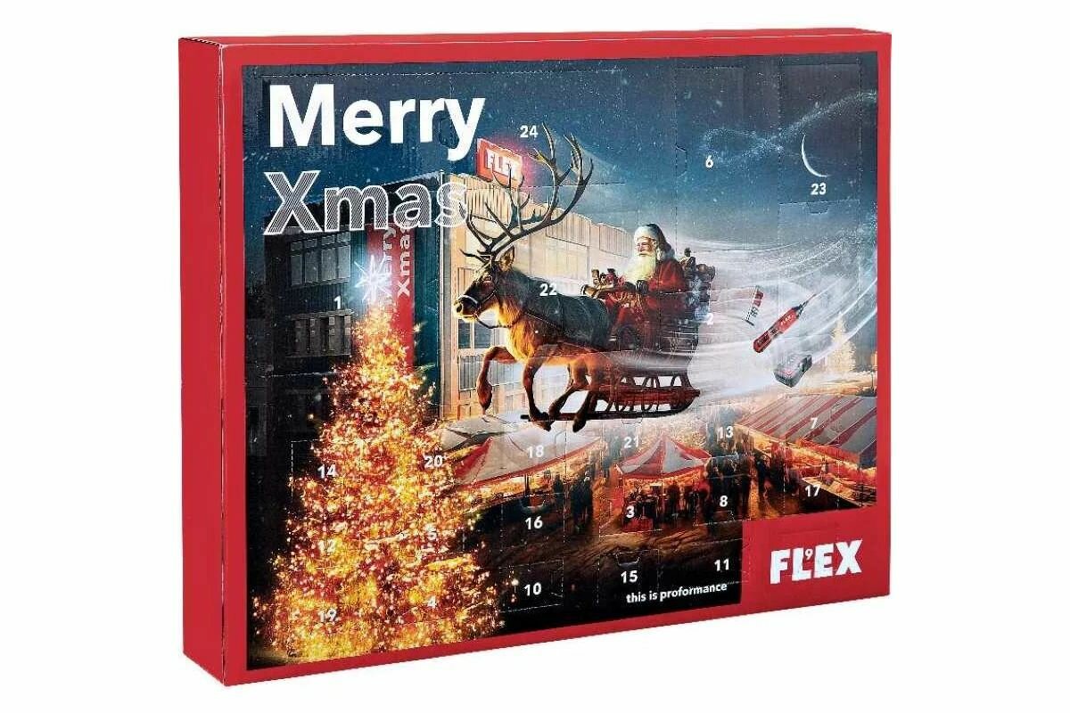Аккумуляторная отвертка в наборе с битами и лазерным дальномером FLEX Xmas 533102