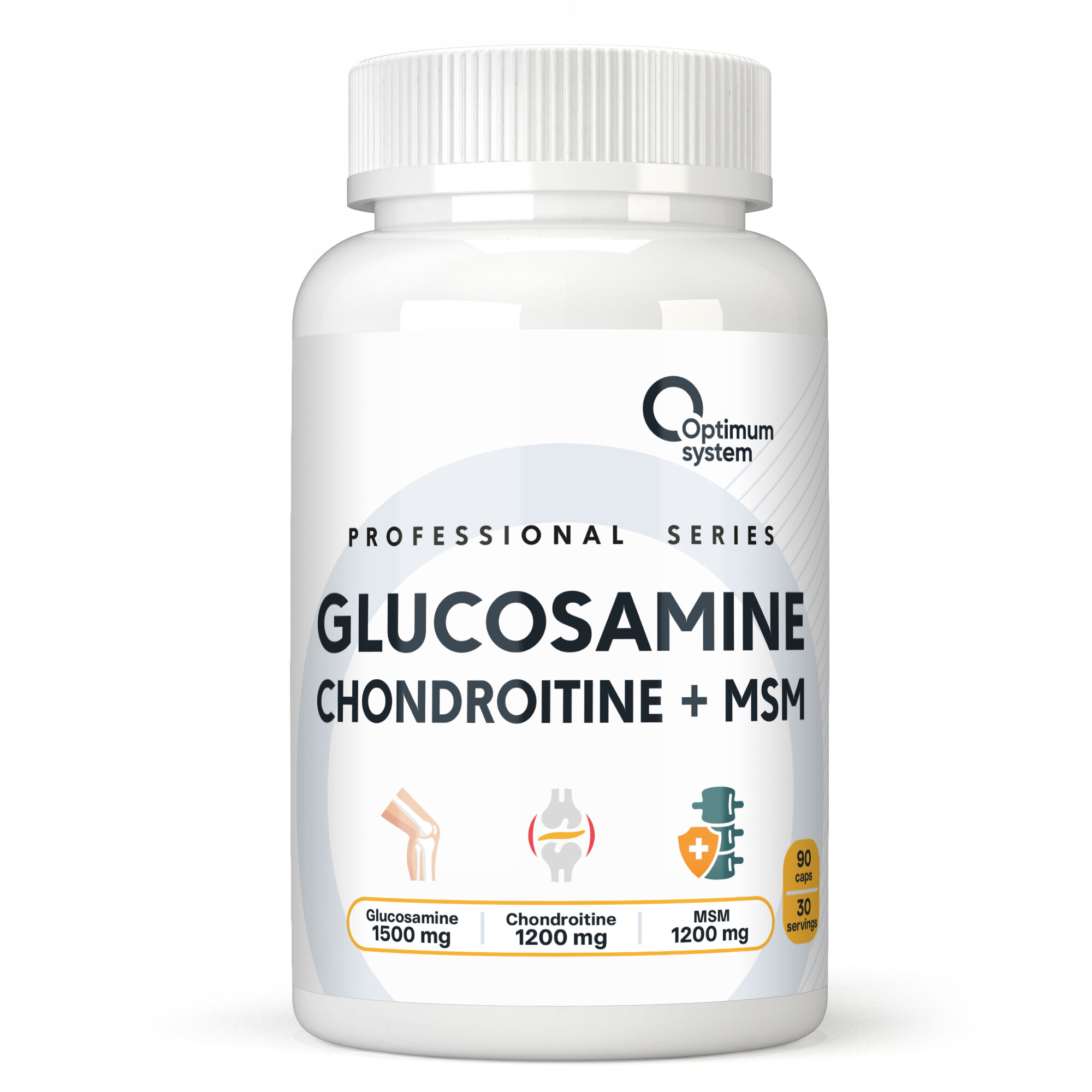 Поддержка суставов Optimum System Glucosamine Chondroitin + MSM 90 капсул