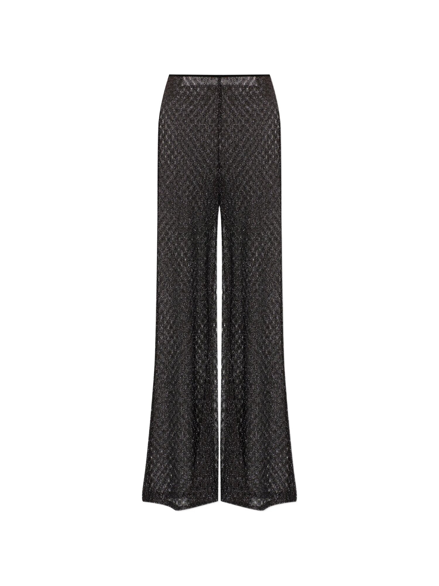Брюки Metallic-effect open-knit trousers