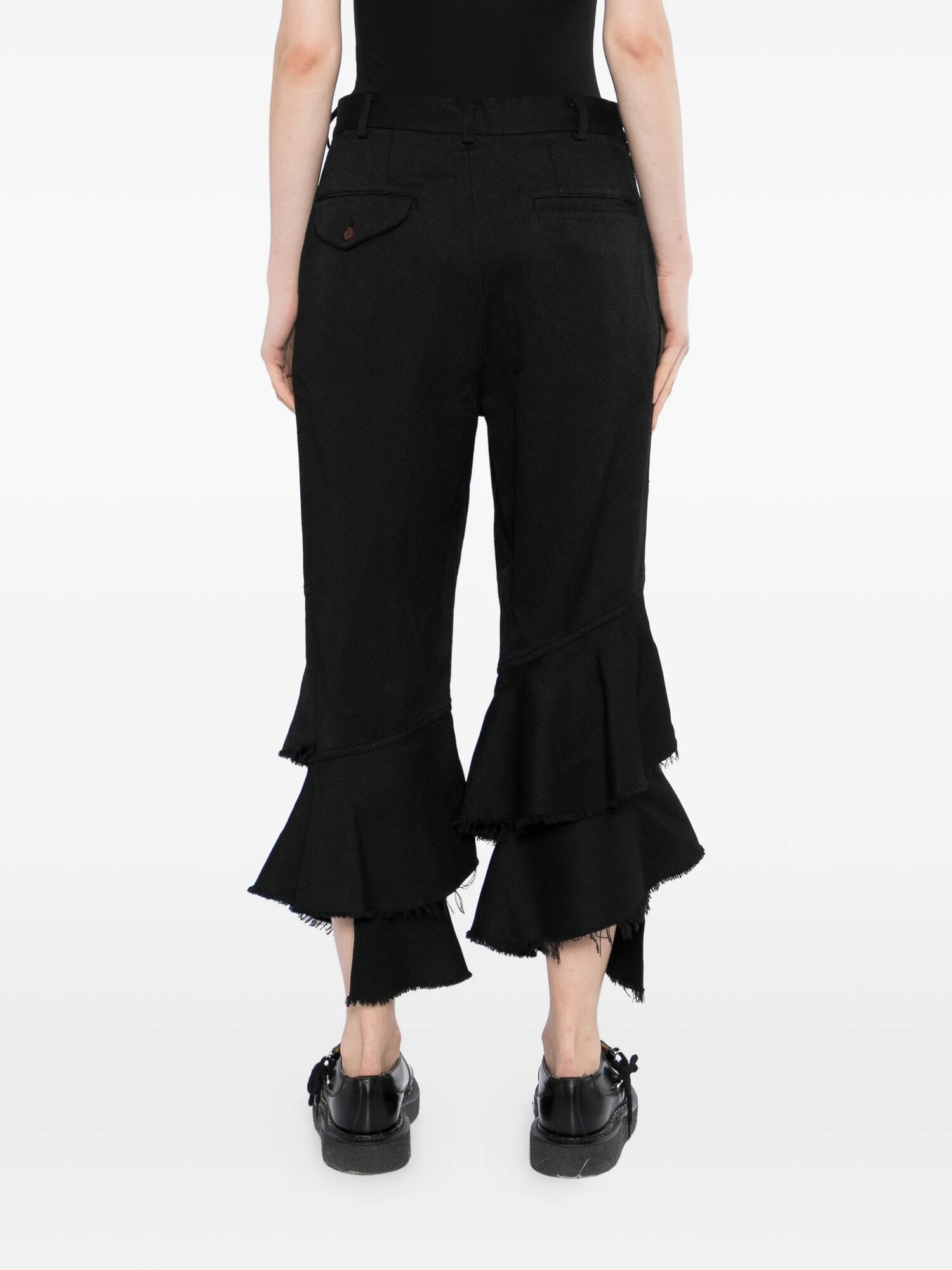 Брюки BLACK COMME des GARCONS Ruffled frayed-edge trousers, размер 40 — фото 1