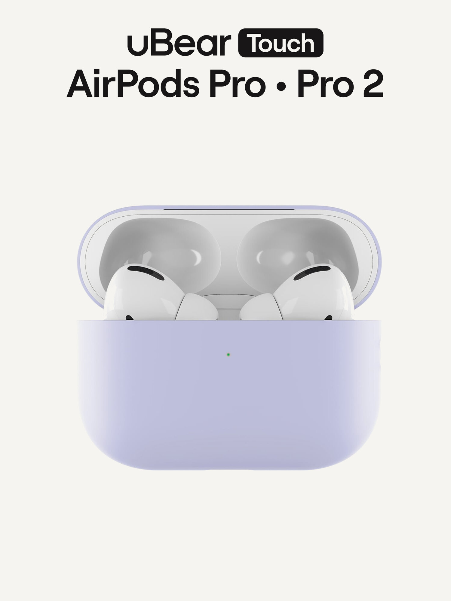 Чехол на AirPods Pro 2/ Pro uBear Touch Case силиконовый ультратонкий 0.8 мм, цвет: сиреневый