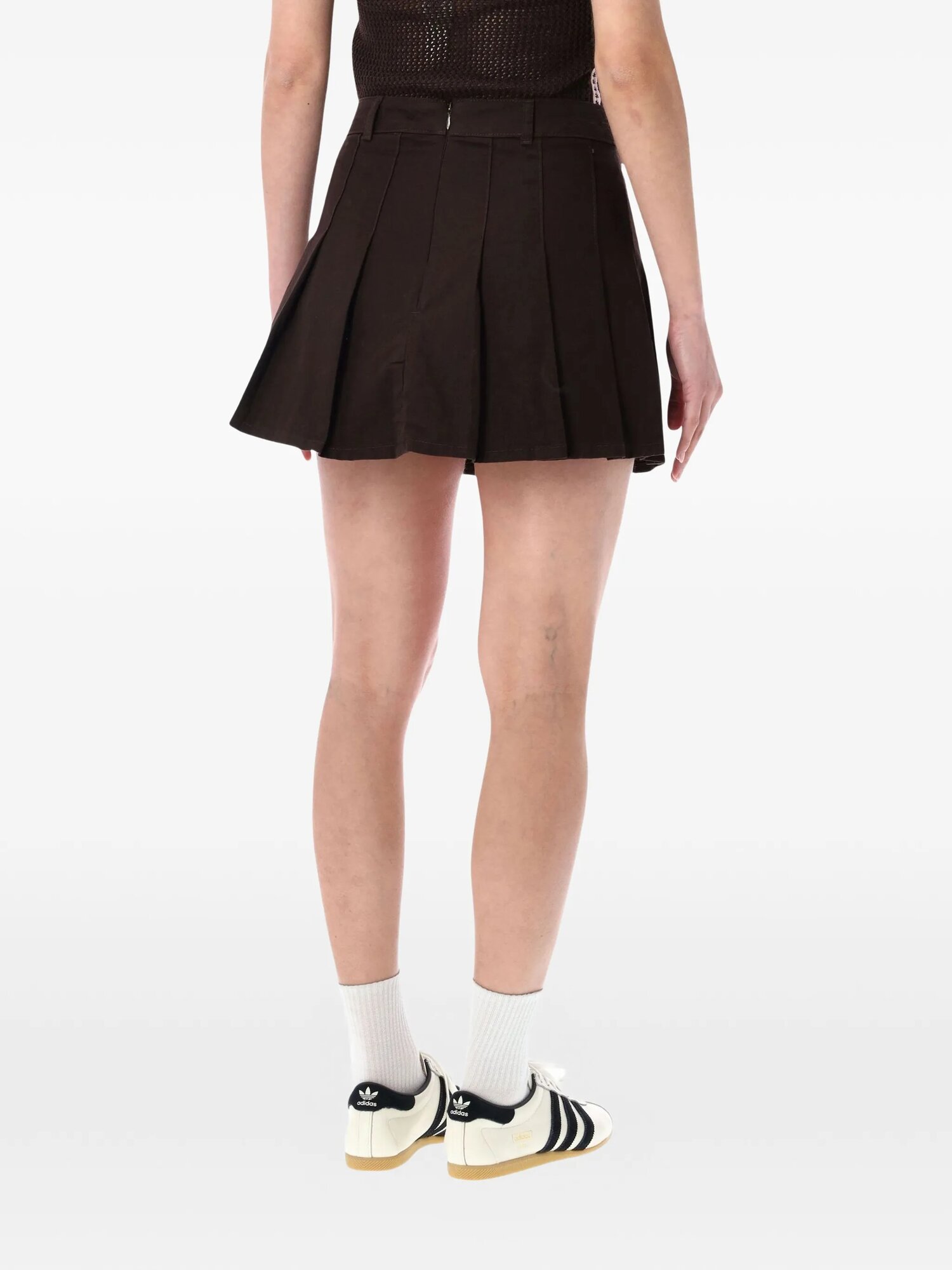 Юбка adidas Twill pleated skirt, размер 12 UK, brown — фото 1