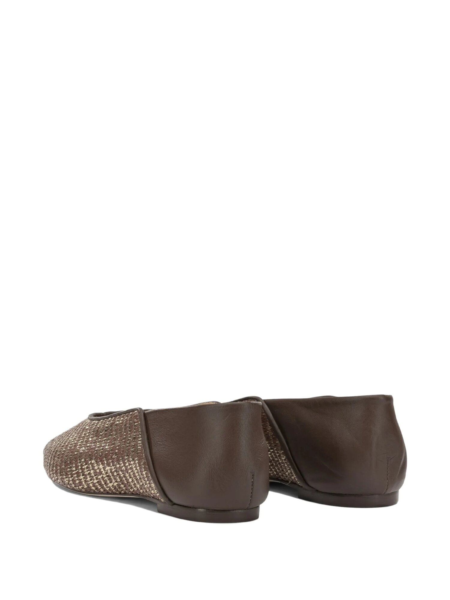 Балетки AMB MILANO Woven-effect pointed-toe ballet flats, размер 38, коричневый — фото 1