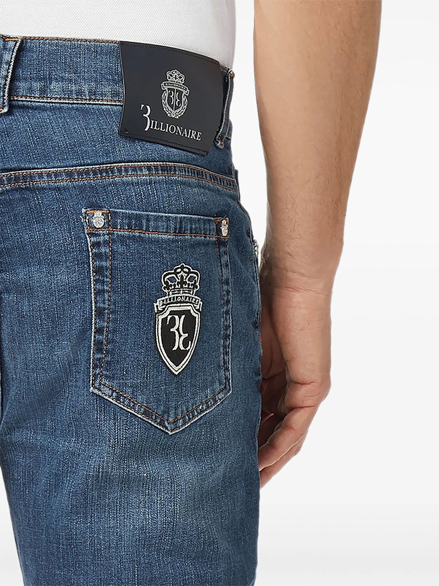 Джинсы Billionaire Crest five-pocket jeans, размер 2XS, blue — фото 1