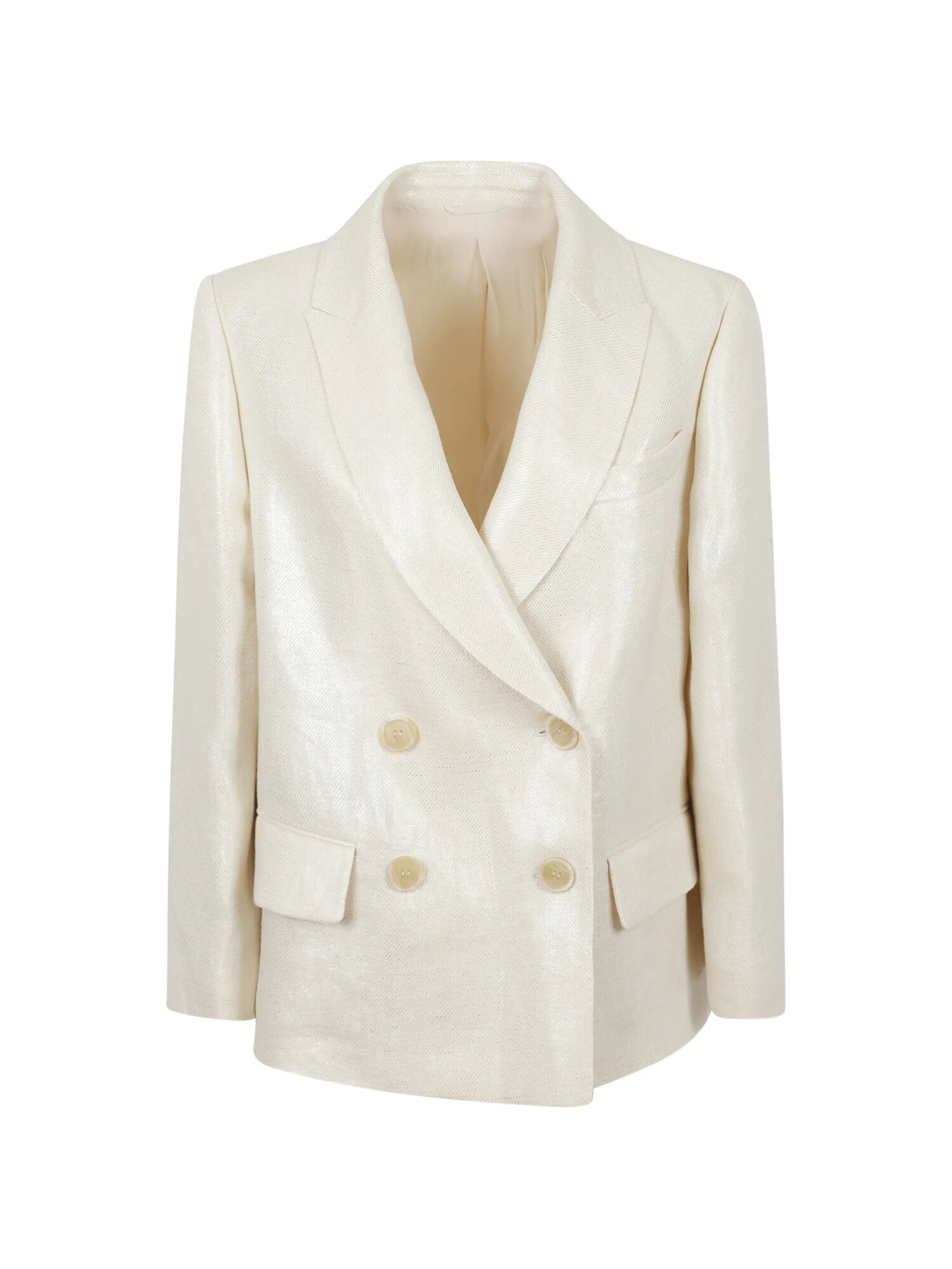 Пиджак Double-breasted metallic-finish blazer