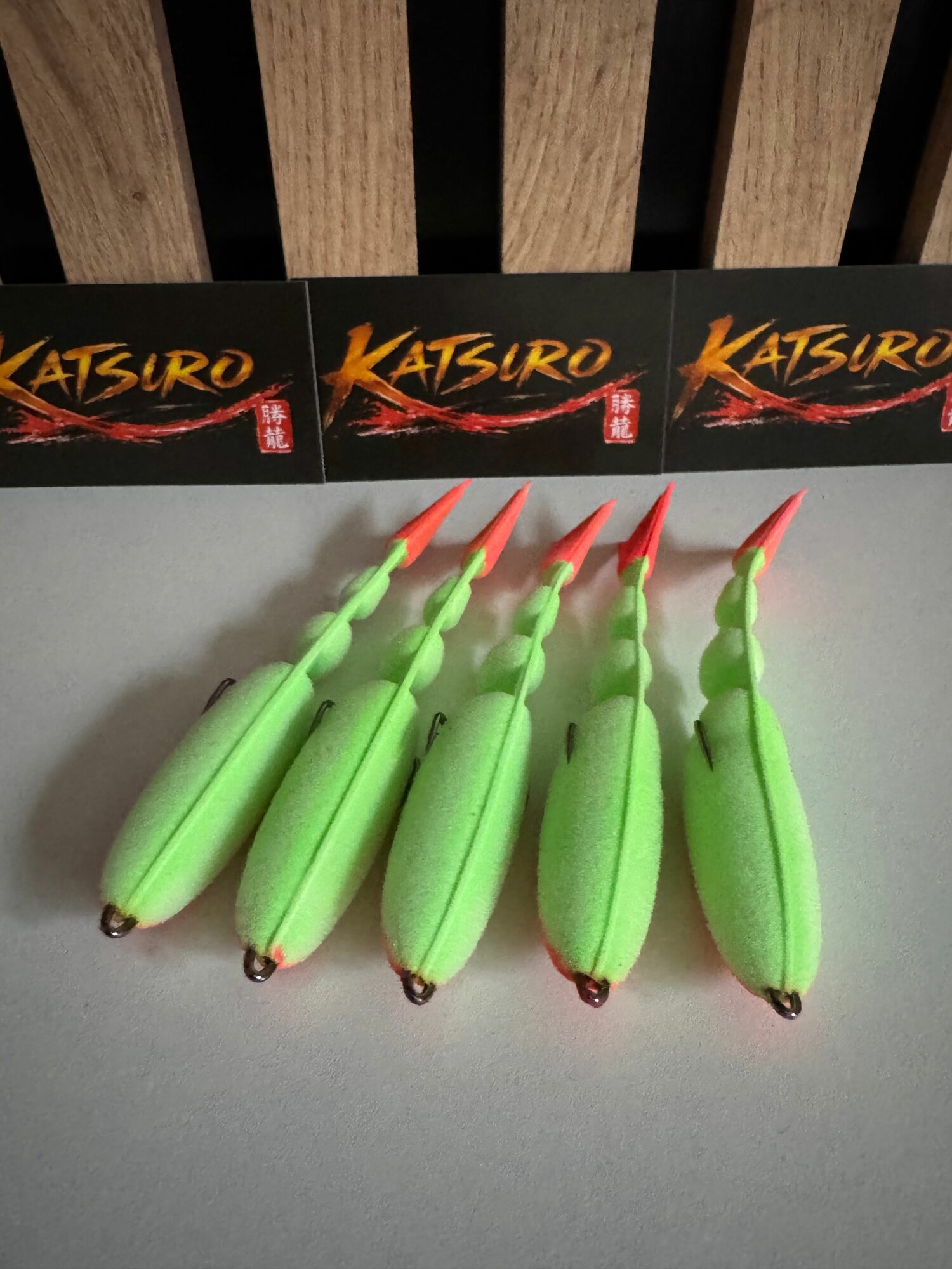 Поролоновая рыбка для рыбалки Katsuro (3гр, 11.5мм) набор 5 шт, цвет зеленый , УФ