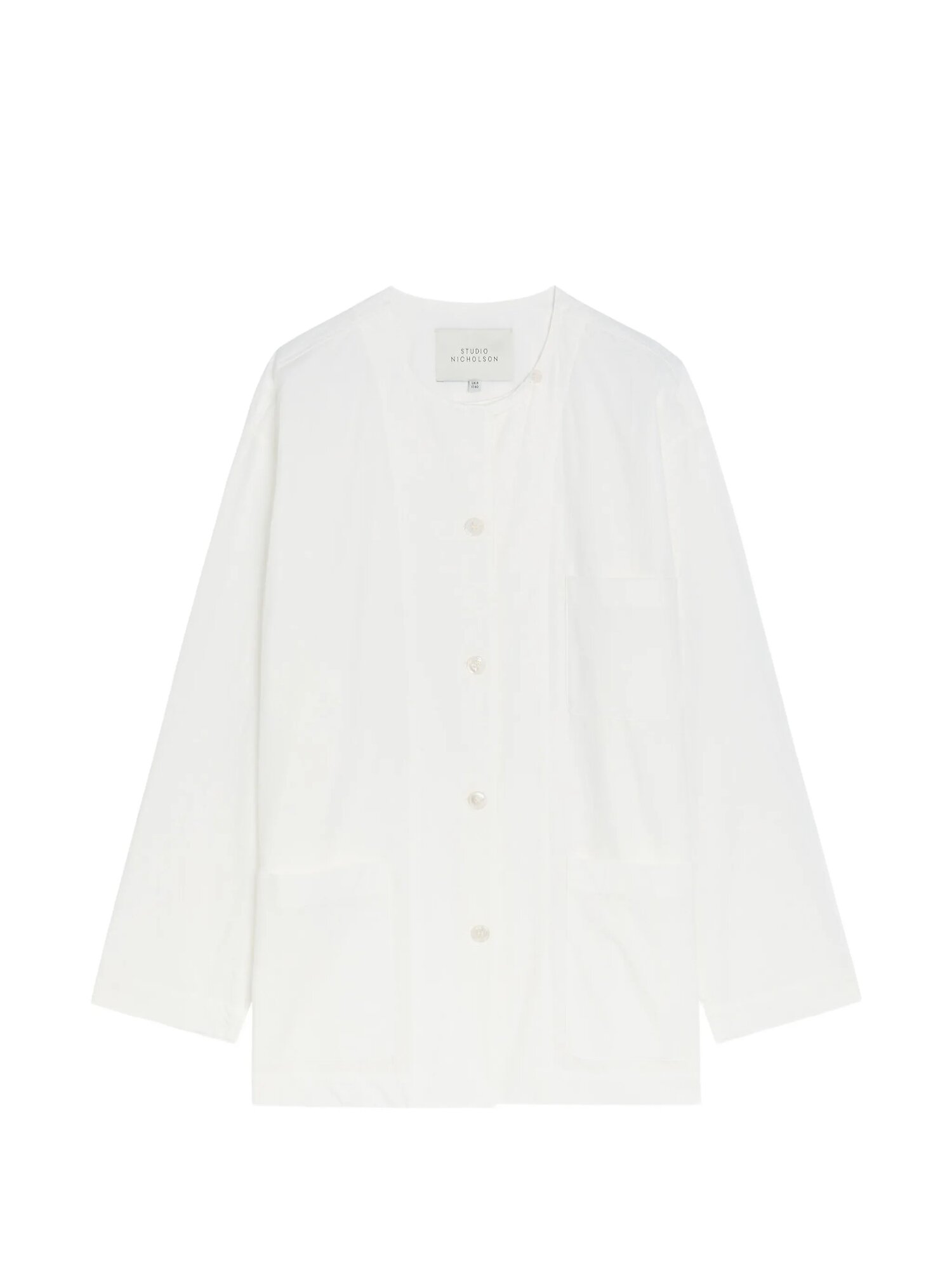 Рубашка Collarless patch-pocket shirt