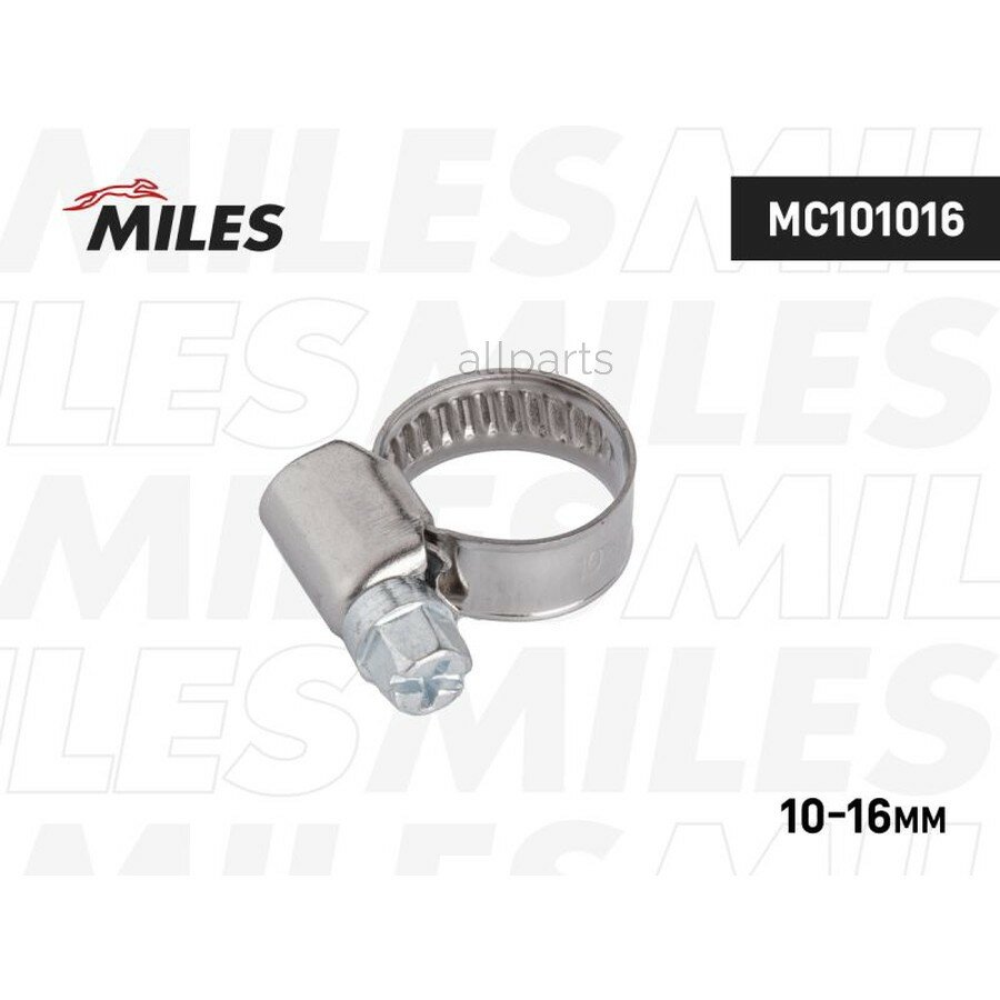 MILES MC101016 Хомут 10-16/9 мм червячный нерж.