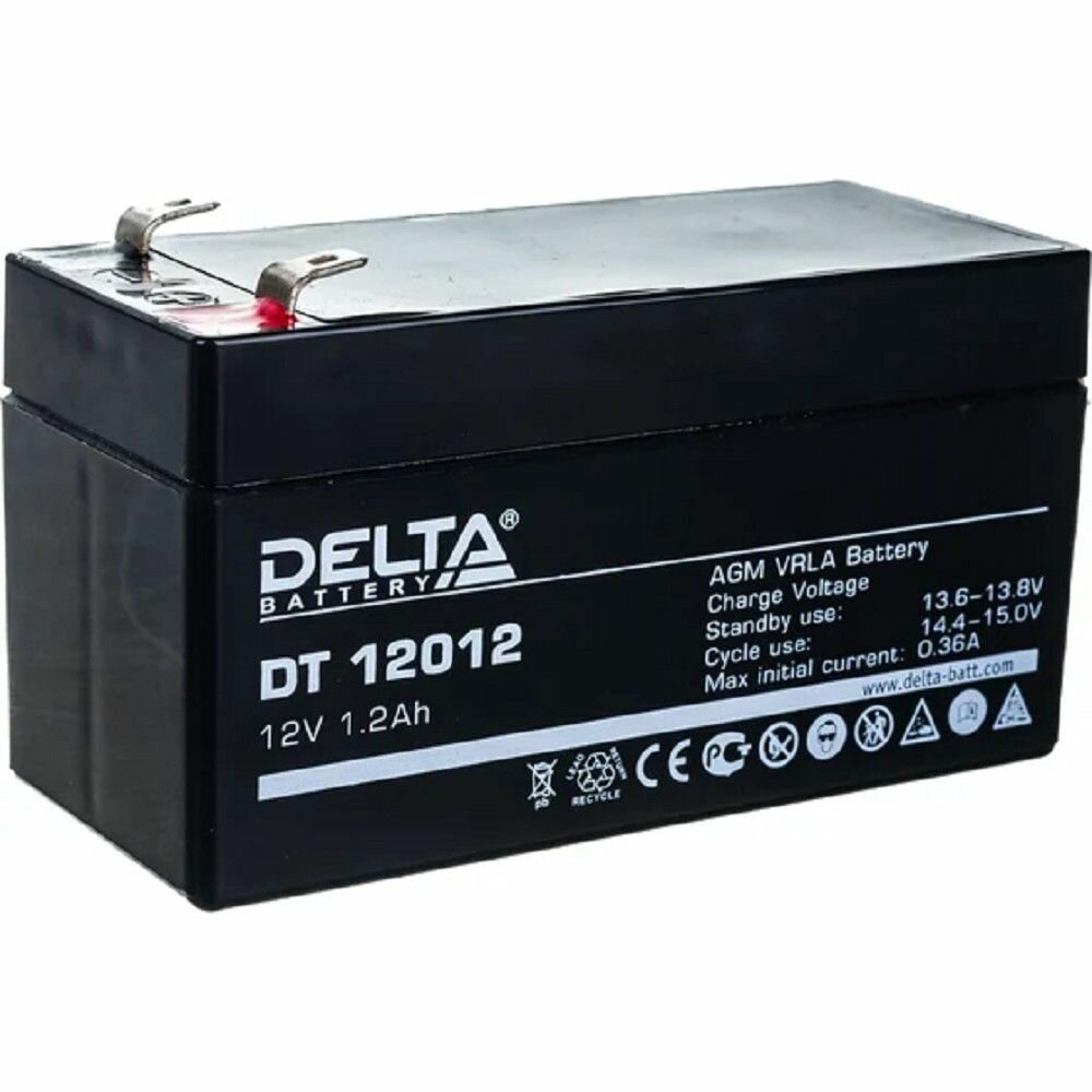 Delta DT 12012 (1.2 А/ч, 12В) свинцово- кислотный аккумулятор