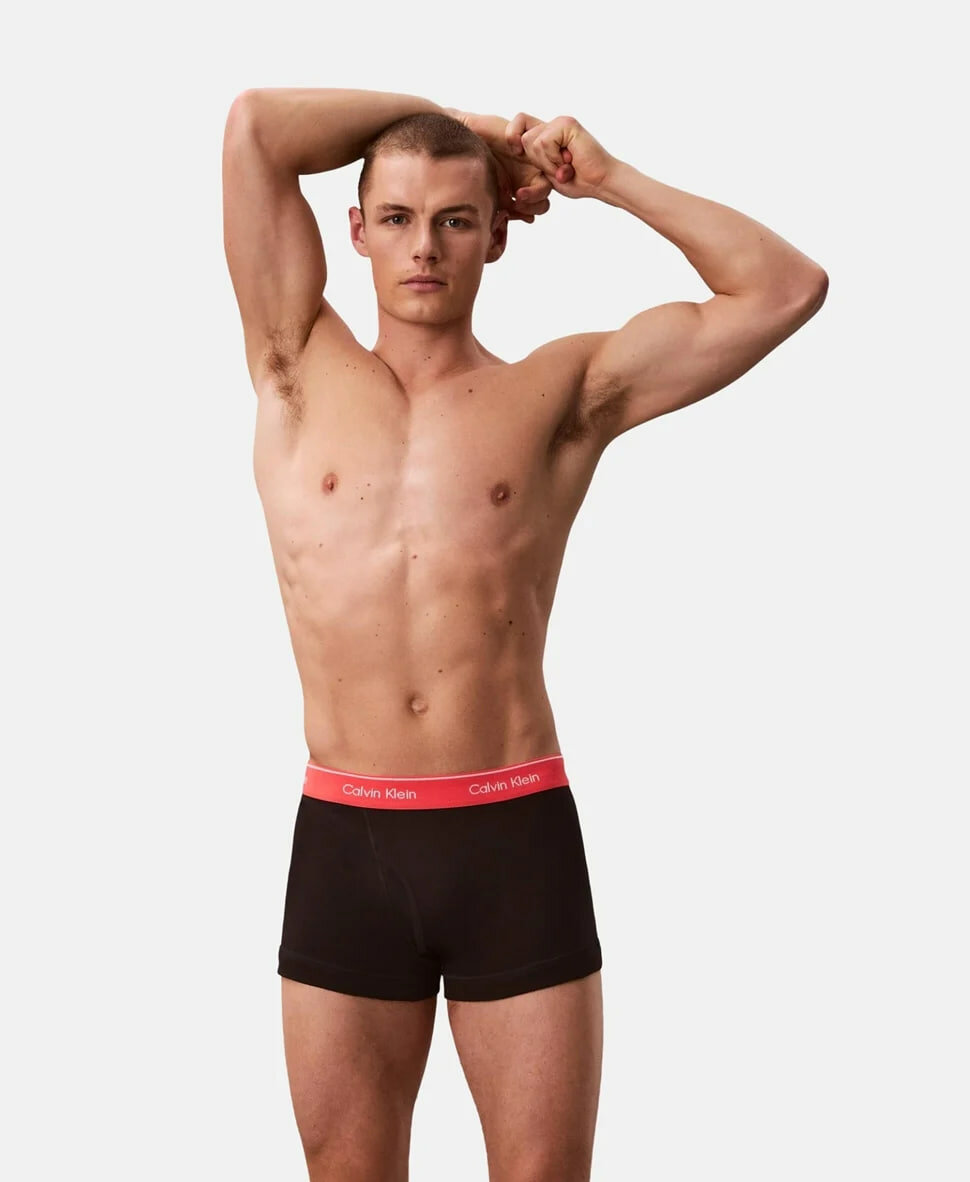 Трусы CALVIN KLEIN TRUNK 100% COTTON 3 PACK, комплект из 3 шт., размер XL, black — фото 1