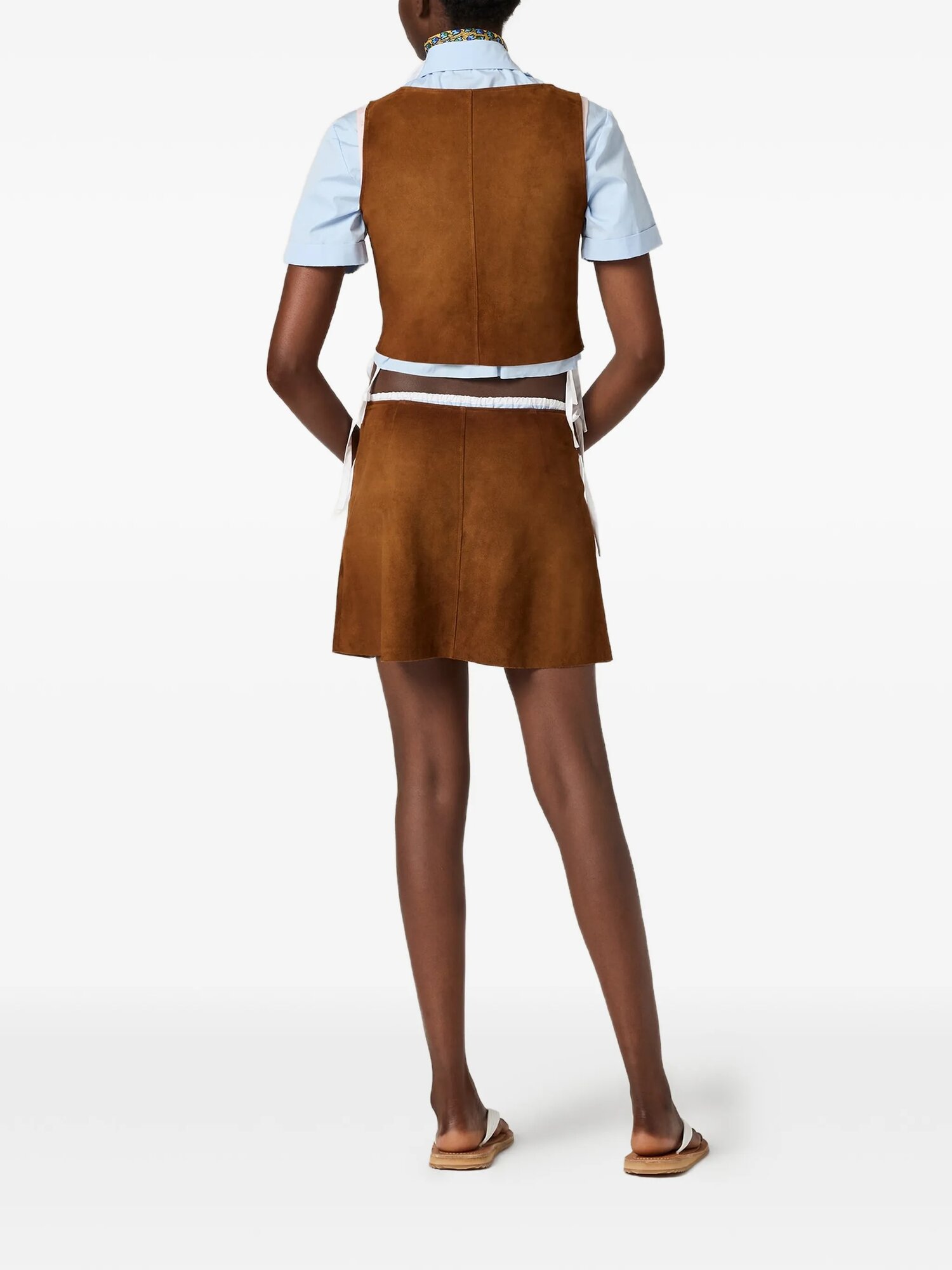Топ Miu Miu Waxed suede top, размер 38 — фото 1