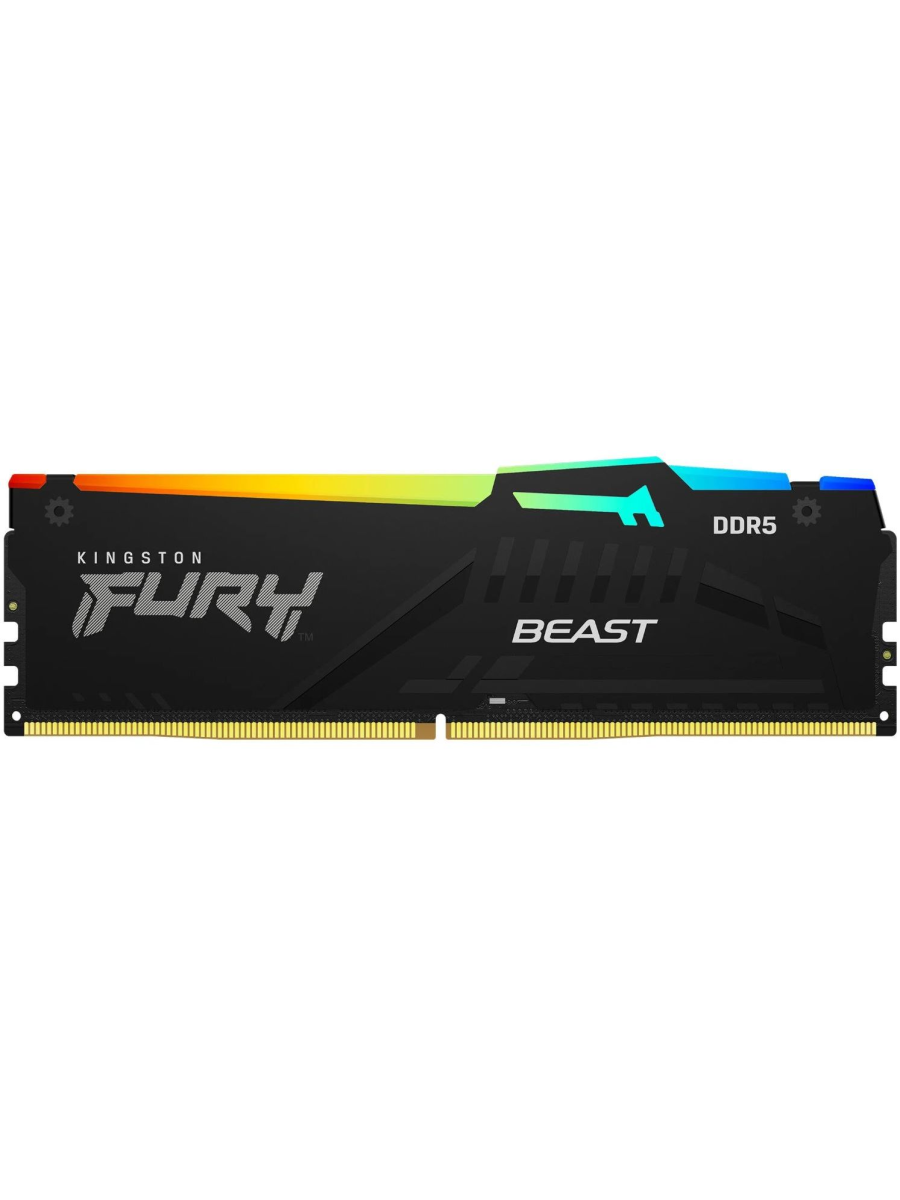 Память DDR5 32GB 5200MHz Kingston KF552C40BBA-32 Fury Beast Black RGB RTL Gaming PC5-41600 CL40 DIMM 288-pin 1.25В dual rank с радиатором RTL