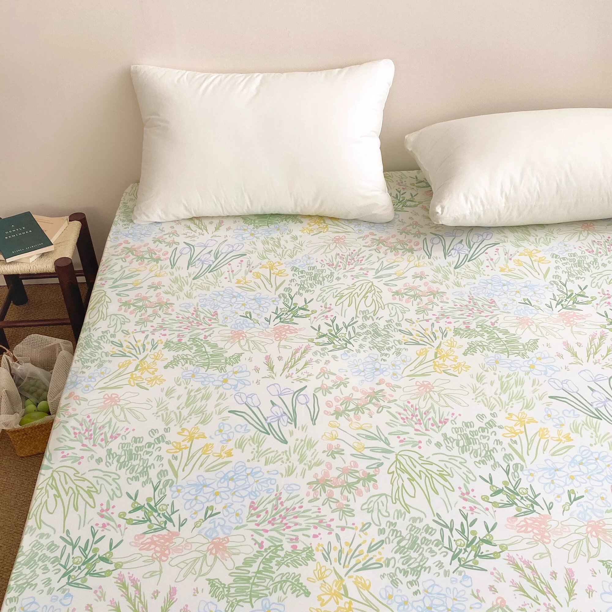 Иногда цветы распускаются: комплект постельного белья Spring Green из 60-ниточного длинноволокнистого хлопка (простыня