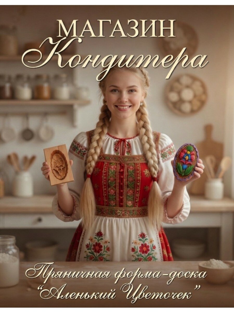Пряничная форма-доска "Аленький Цветочек" для пряников и печенья