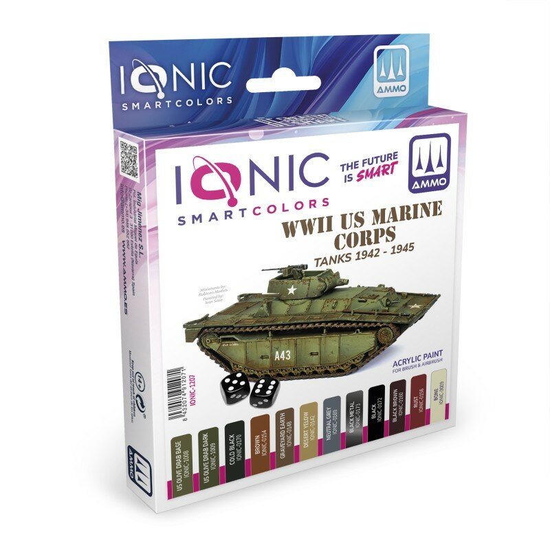 Набор акриловых красок IONIC Smart Colors - 1942-1945 WWII USMC Vehicles
