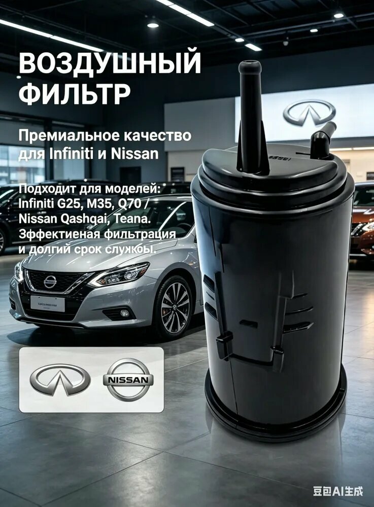 Адсорбер, арт. Nissan Адсорбер (абсорбер) топливный для Infiniti G25, M35, Q70 / Nissan Qashqai, Teana, X-Trail, 1 шт.