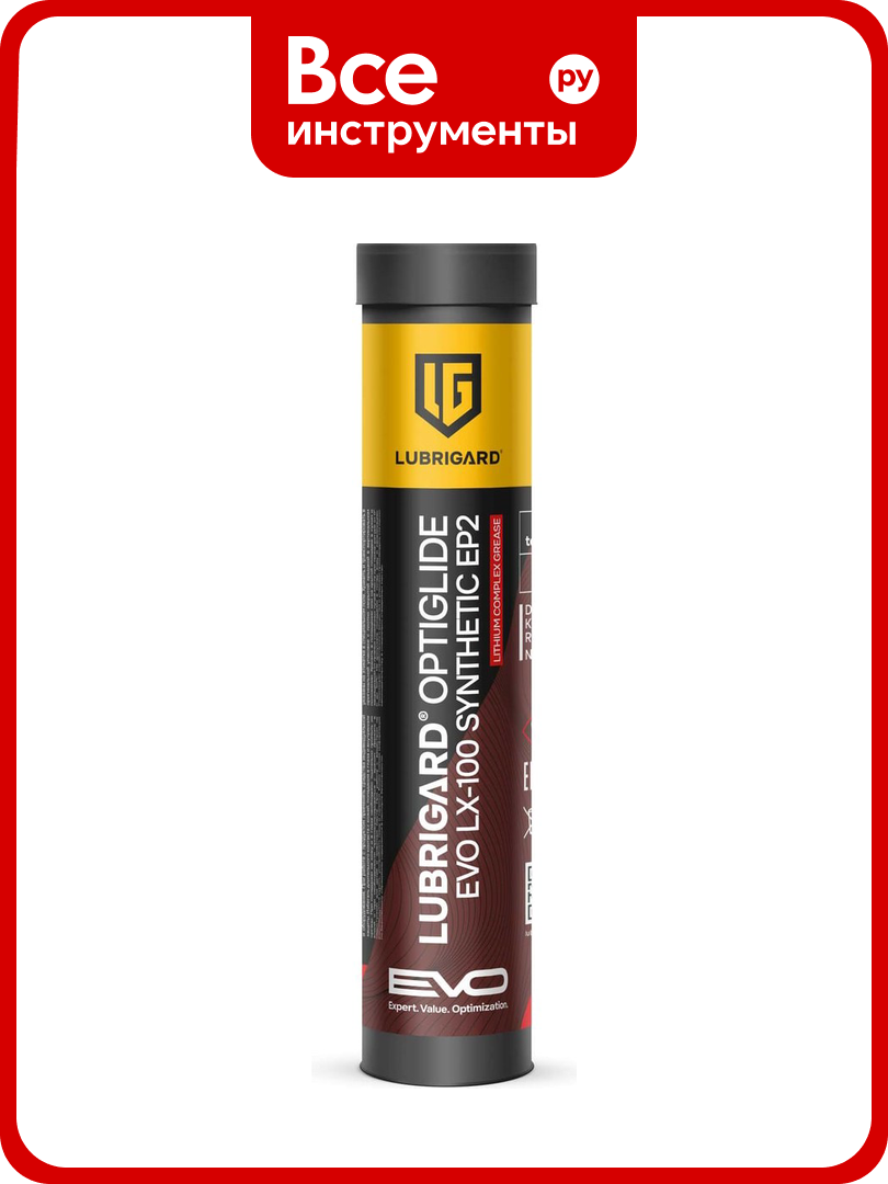 Пластичная смазка LUBRIGARD OPTIGLIDE EVO LX-100 Synthetic EP2 (20x400 гр) LGEOGLX100SYNEP2RCC20, применения