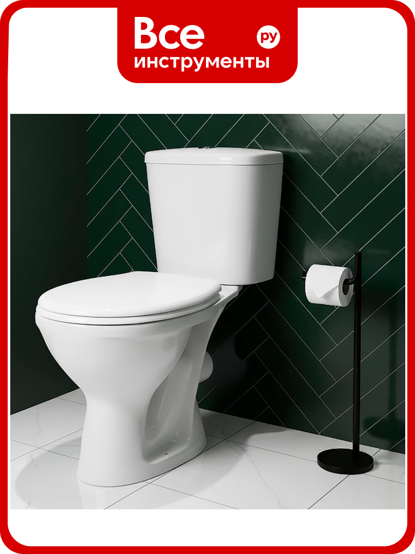 Унитаз-компакт Santeri PRO, г/в, 1-реж, сид. Ппворотынск 450922 023-3063 1P2155S0000BF, белый