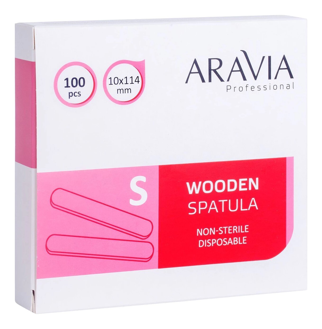 Aravia Шпатели деревянные одноразовые Professional 100шт (размер S)