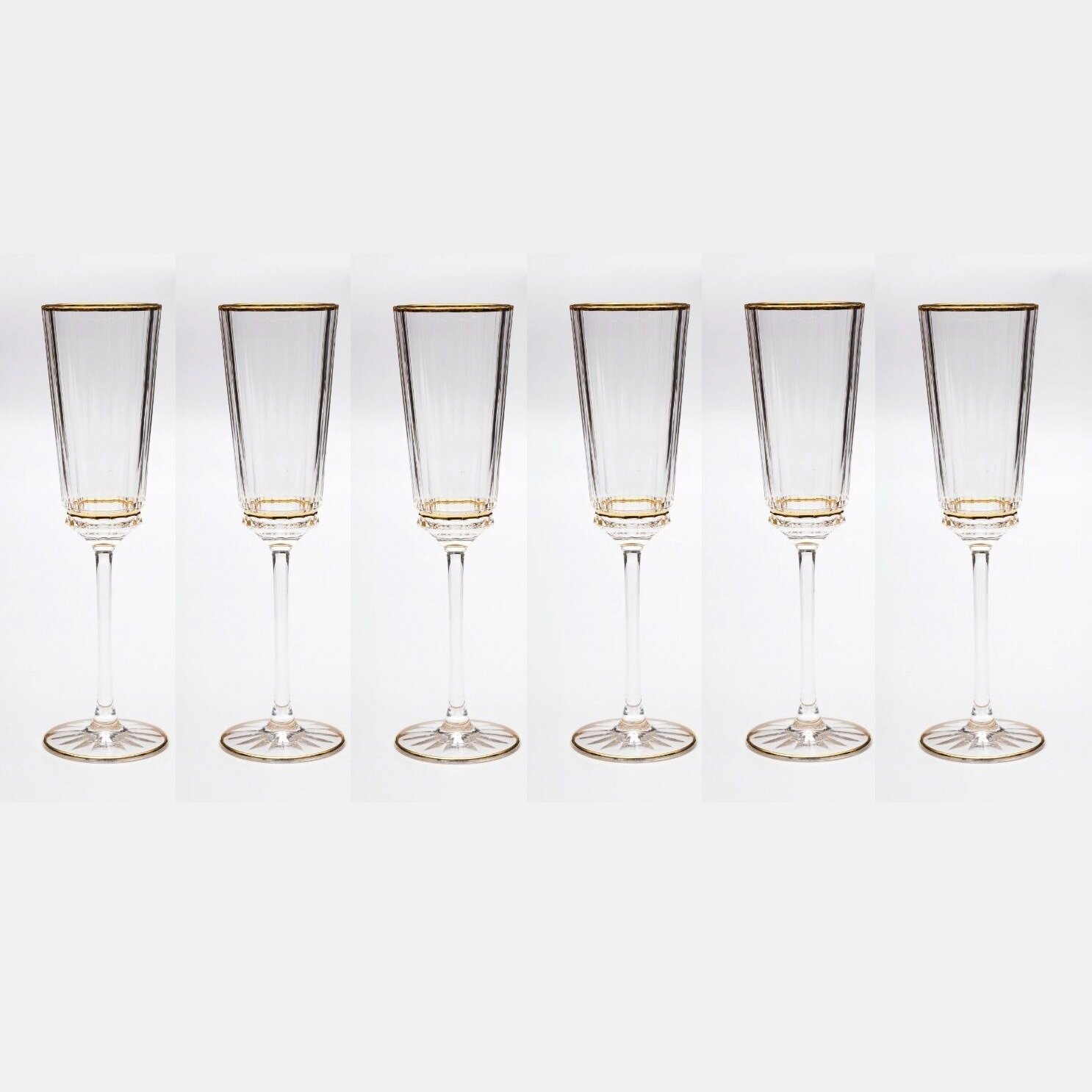 6 бокалов для шампанского CreArt Macassar Light Flute Set 107456