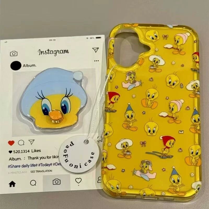 Чехол для iPhone 14 Pro Max с воздушной подушкой и глянцевым покрытием - дизайн Маленькой Утки B680, с подставкой для