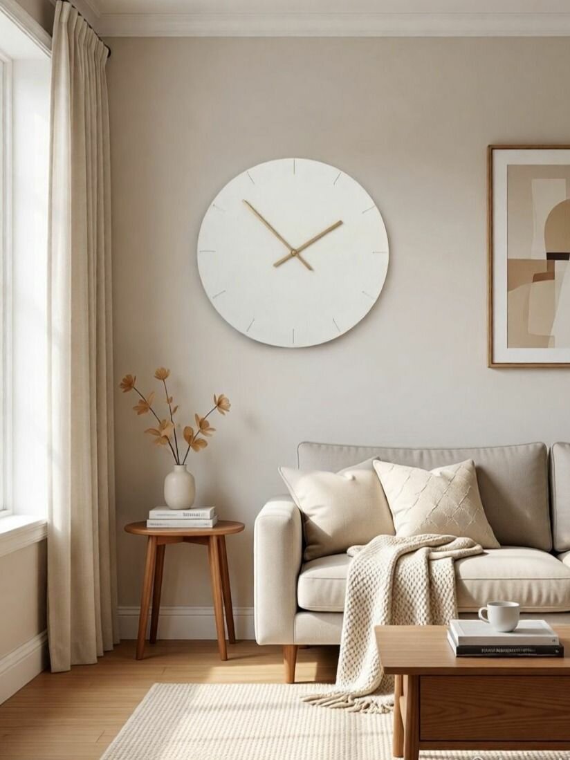 Часы настенные большие Vintage Wall диаметр 40 см интерьерные бесшумные