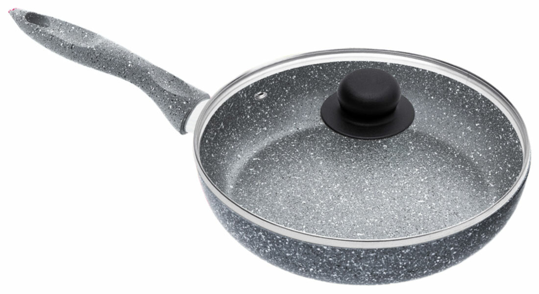 Сковорода Scovo Stone Pan, 24 см, стеклянная крышка (ST-009)