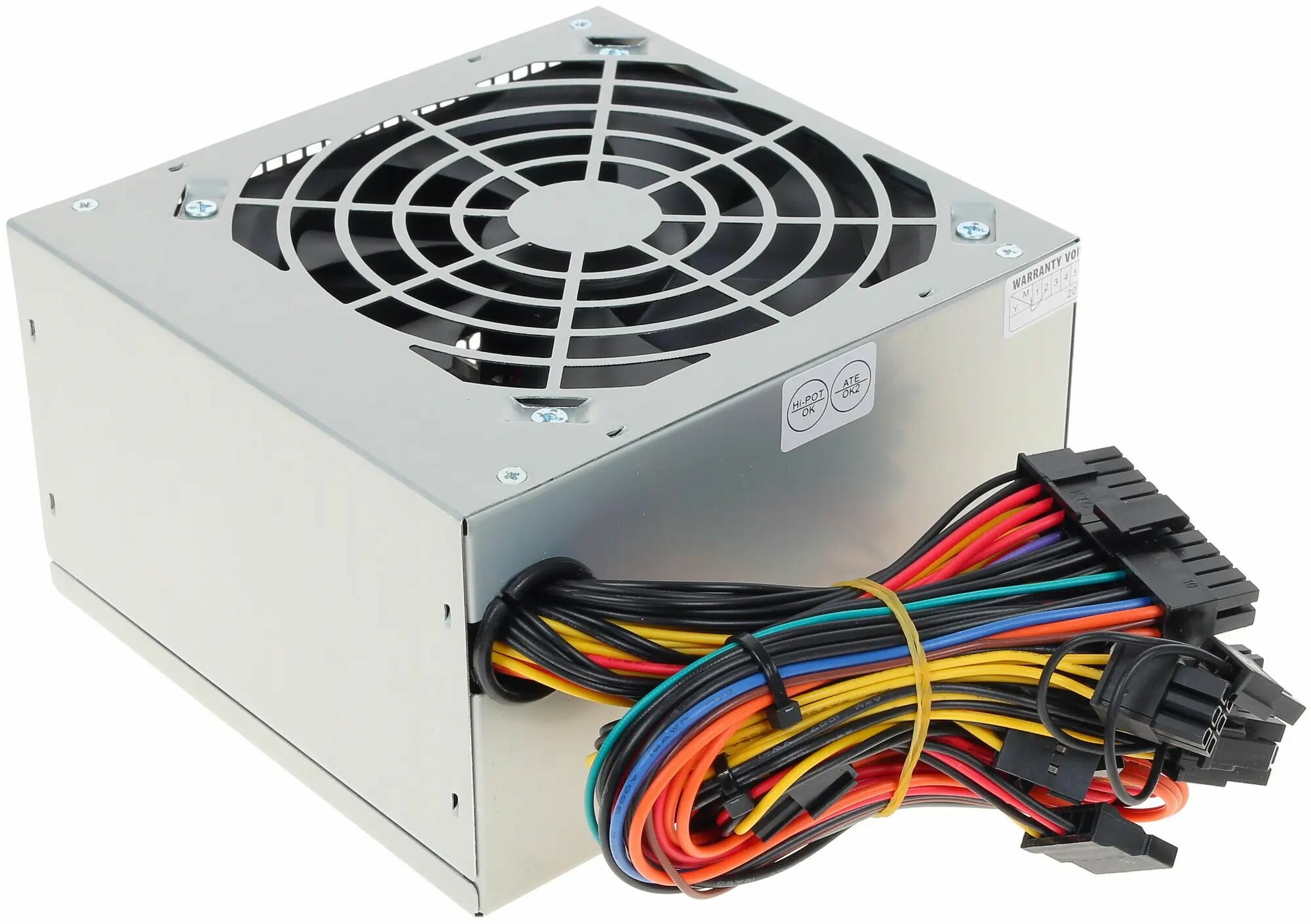 Блок питания Powerman 600W (PM-600ATX-F) серый - ATX 20+4 пин, 4 pin + 4 pin CPU, 5 SATA, 2 x 6+2 pin PCI-E