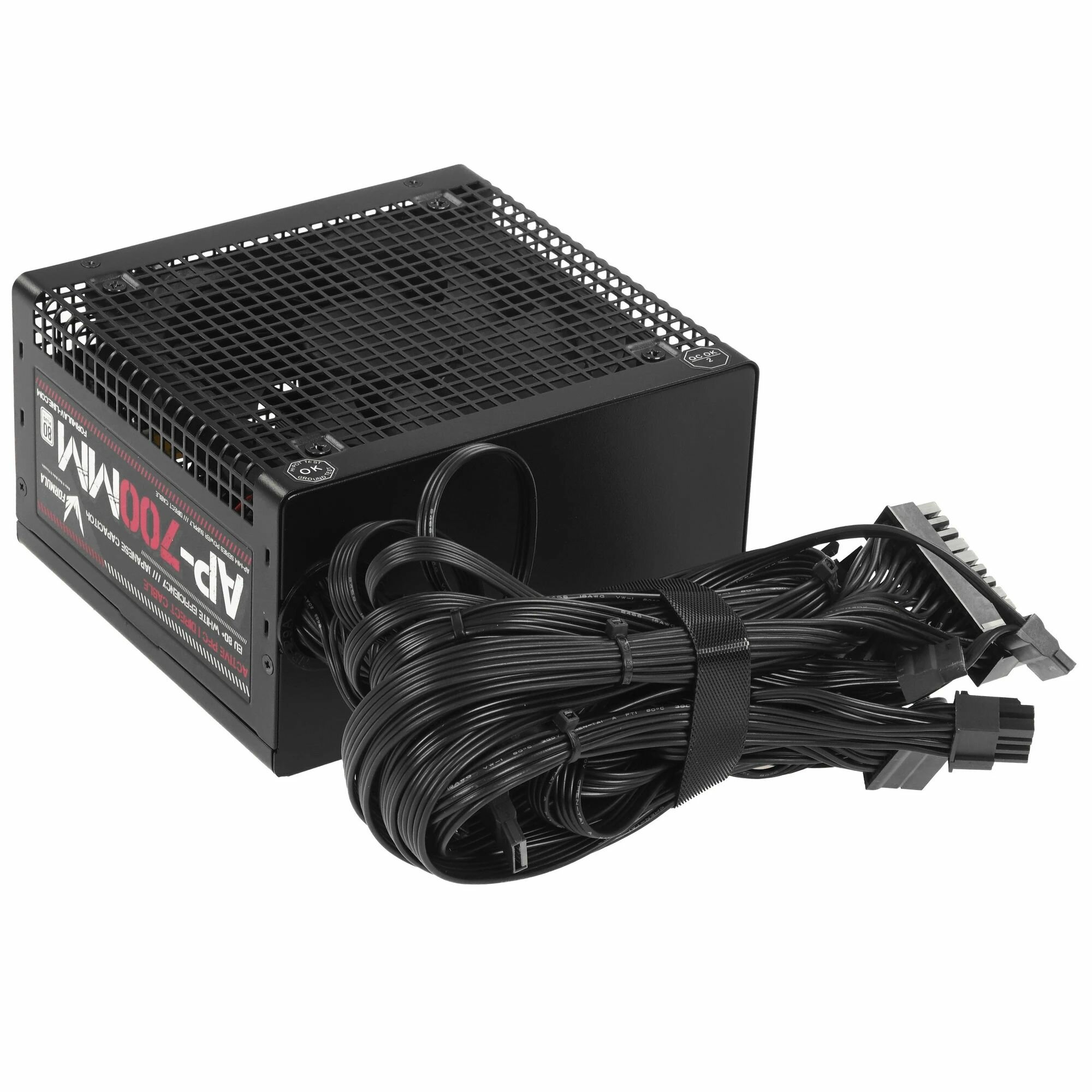Блок питания Formula AP-700ММ 80 Plus Standart (AP-700ММ) черный - ATX 20+4 пин, 4 pin + 4 pin x2 CPU, 6 SATA, 4 x 6+2 pin PCI-E