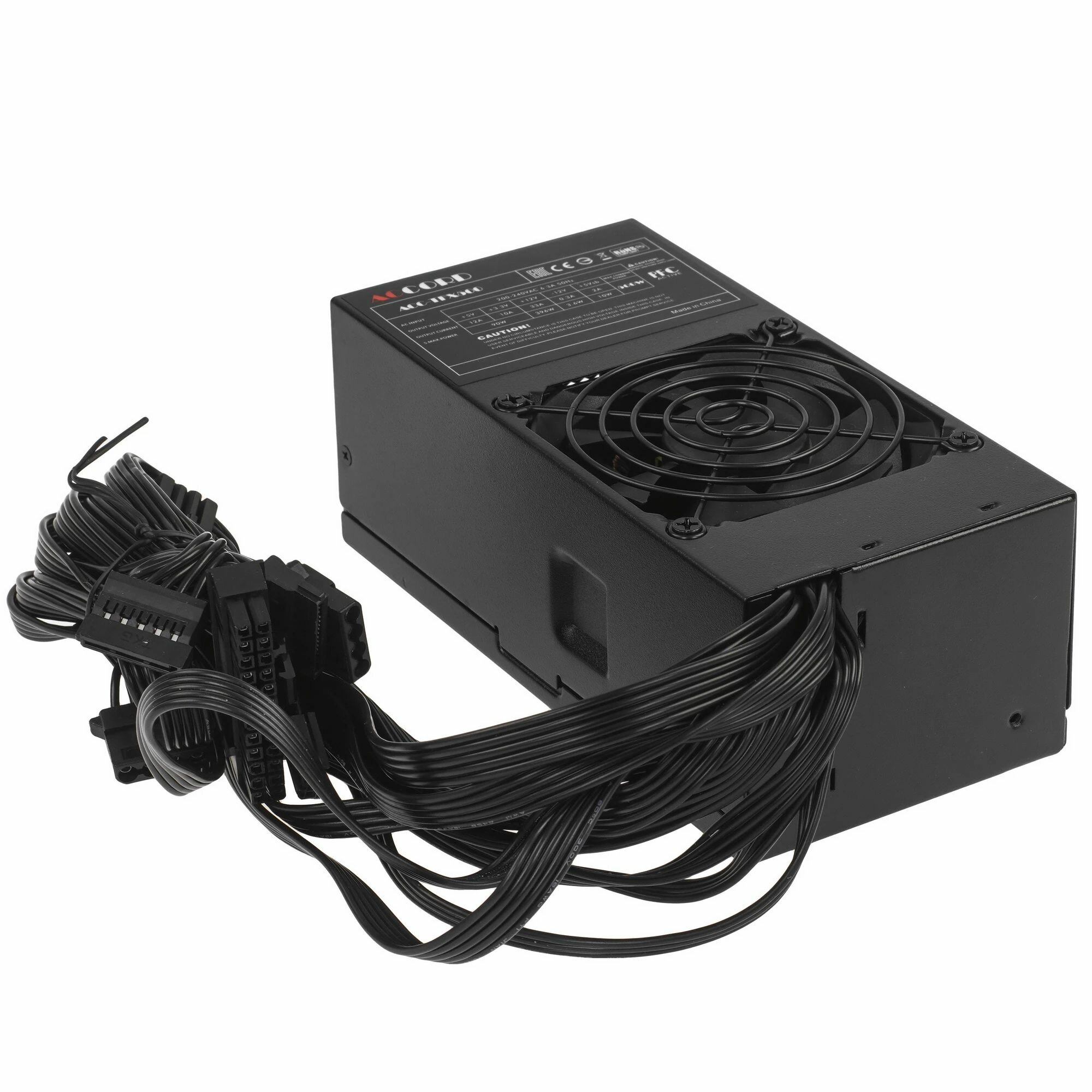 Блок питания Accord ACC-TFX500 80 Plus Standart (ACC-TFX500) черный - ATX 20+4 пин, 4 pin + 4 pin CPU, 3 SATA, 1 x 6+2 pin PCI-E