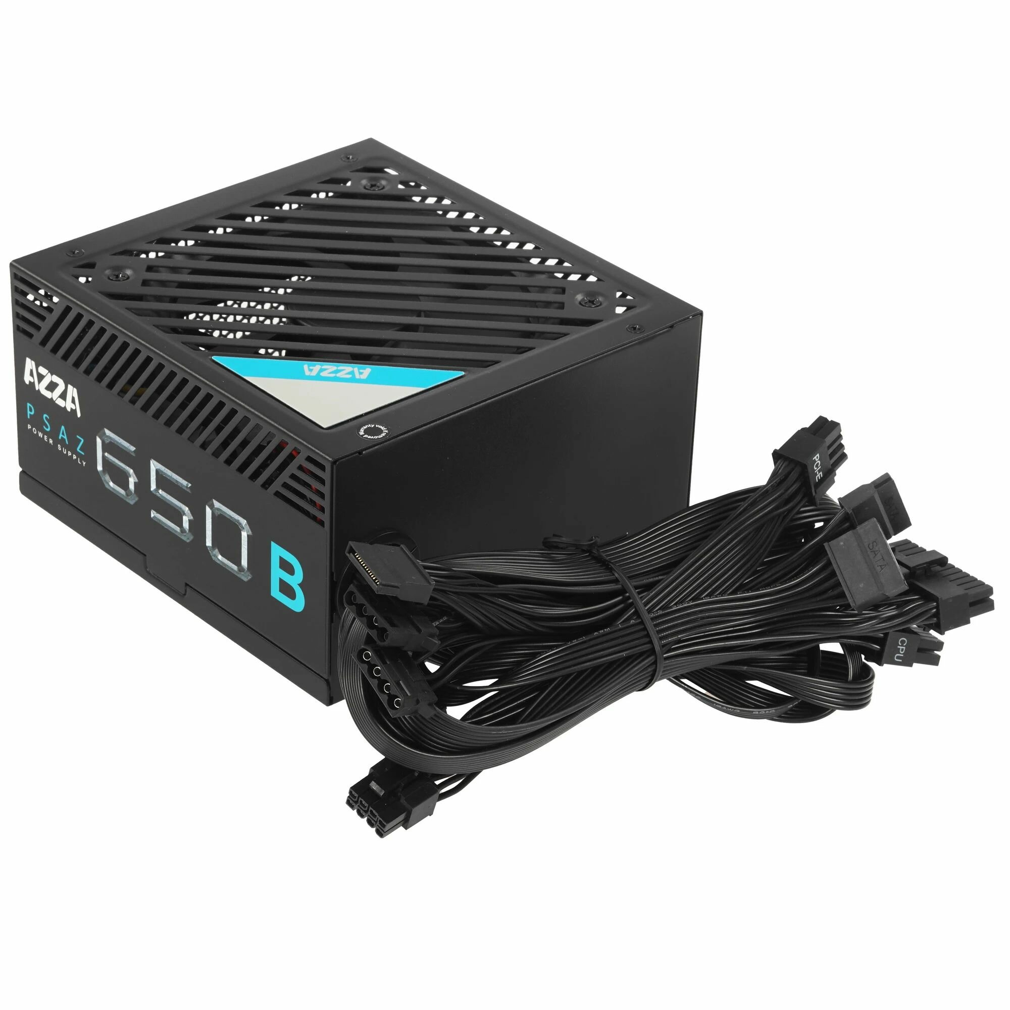 Блок питания Azza PSAZ-650B 80 Plus Bronze (PSAZ-650) черный - ATX 20+4 пин, 4 pin + 4 pin CPU, 5 SATA, 2 x 6+2 pin PCI-E