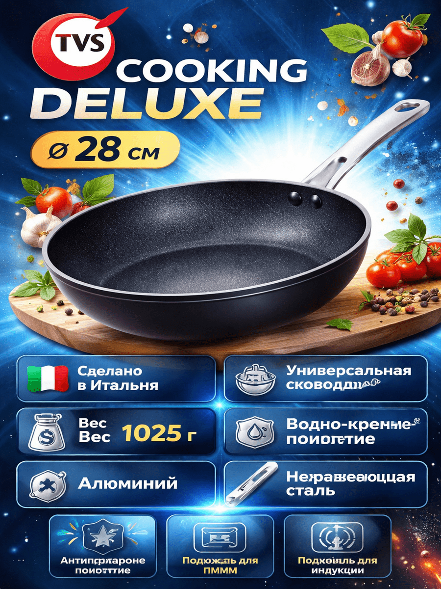Сковорода TVS Cooking Deluxe, 28см