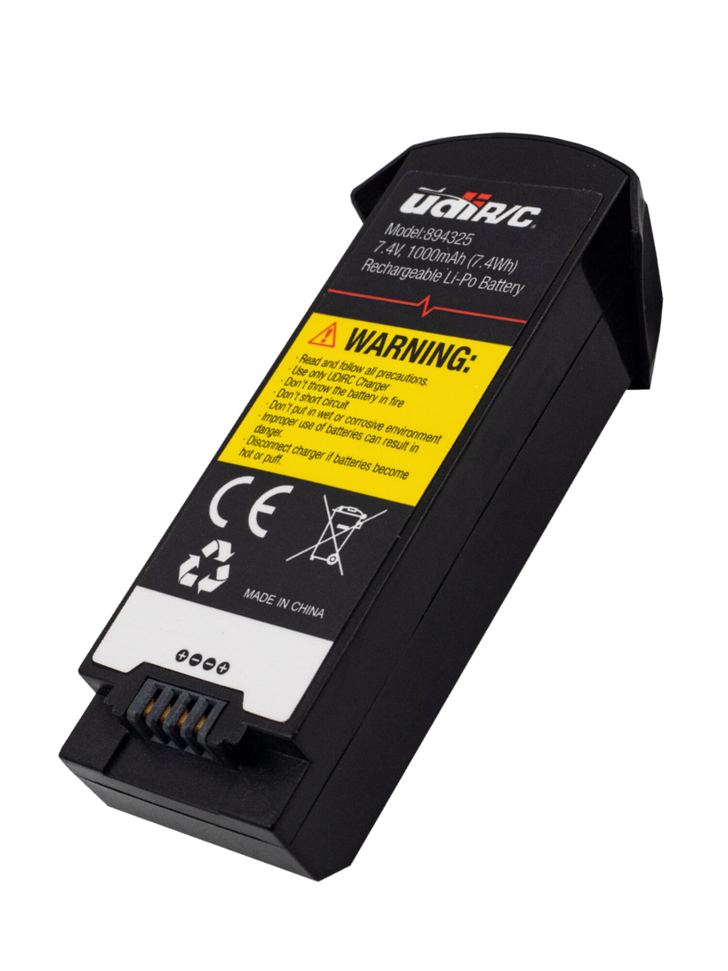 Аккумулятор для квадрокоптера UDI U818A PLUS, U49W, U49C, AA818, 894325 (7.4V, 1000mah)