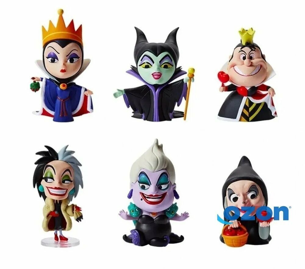 Набор игрушек "Злодейки Disney", для мальчиков и девочек, 6 фигурок