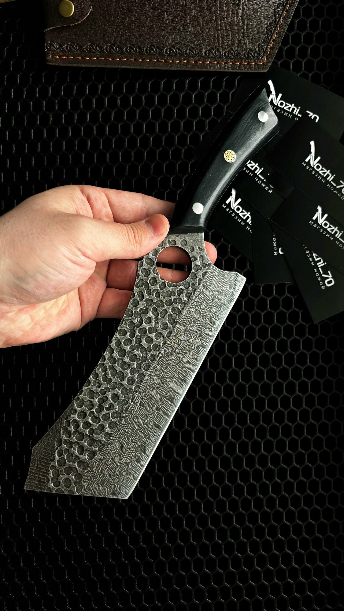 Топорик кухонный кованый AUS-10 ручной работы для мяса и костей