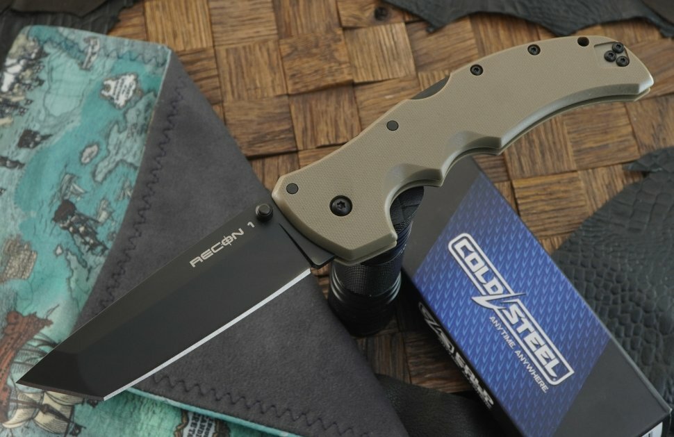 Складной нож Cold Steel Recon 1 Tanto, сталь S35VN, рукоять серый G-10