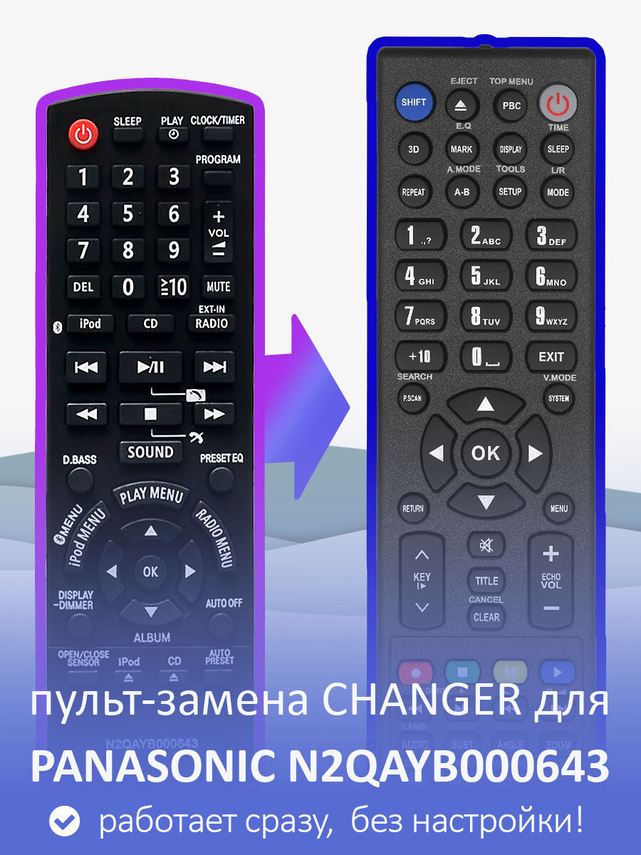 Пульт-замена для PANASONIC N2QAYB000643
