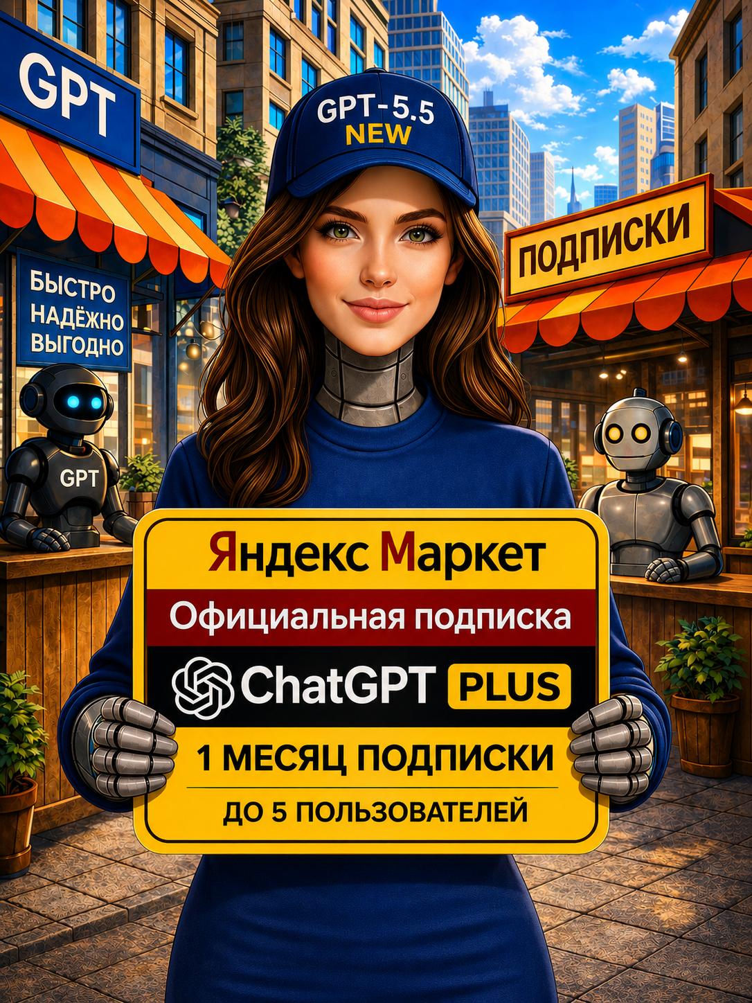 Chat GPT 5.5 PLUS 1 на месяц, формат совместного использования , лучший ИИ 2026